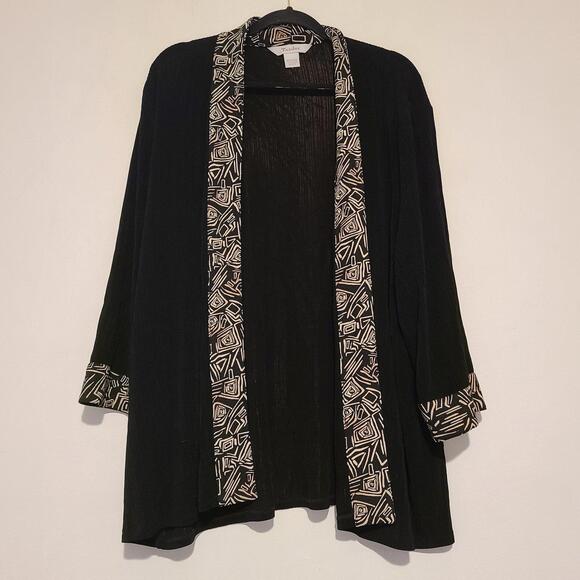 TanJay | Sweaters | Vintage Y2k Womens Tanjay Black Open Cardigan Xl ...